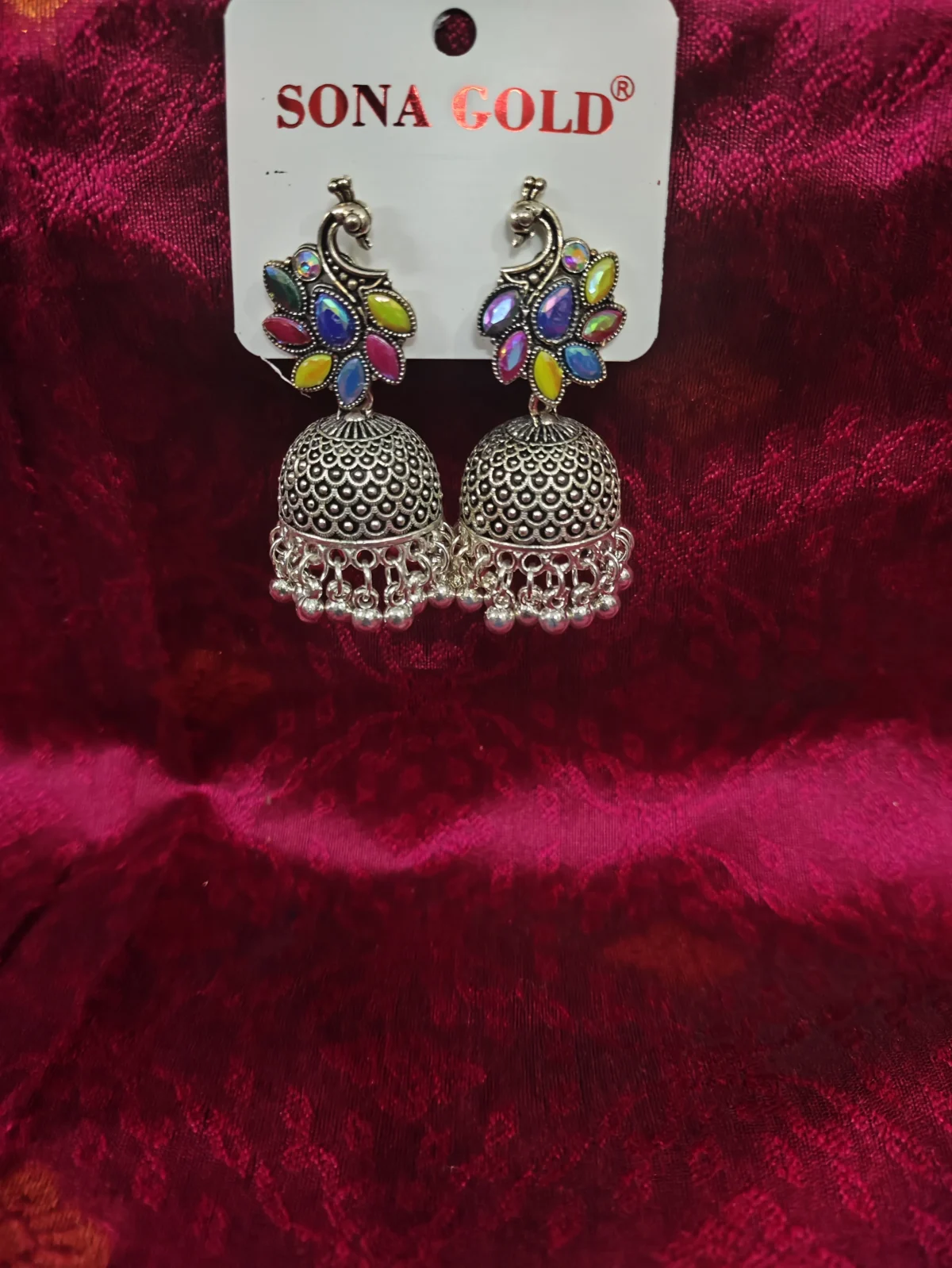 Sona-Gold-Traditional-Gold-Plated-Jhumka-Earrings-with-Ruby-Emerald ...